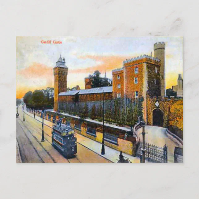 Replica Vintage Image, cardiff, castle, tram Postcard | Zazzle