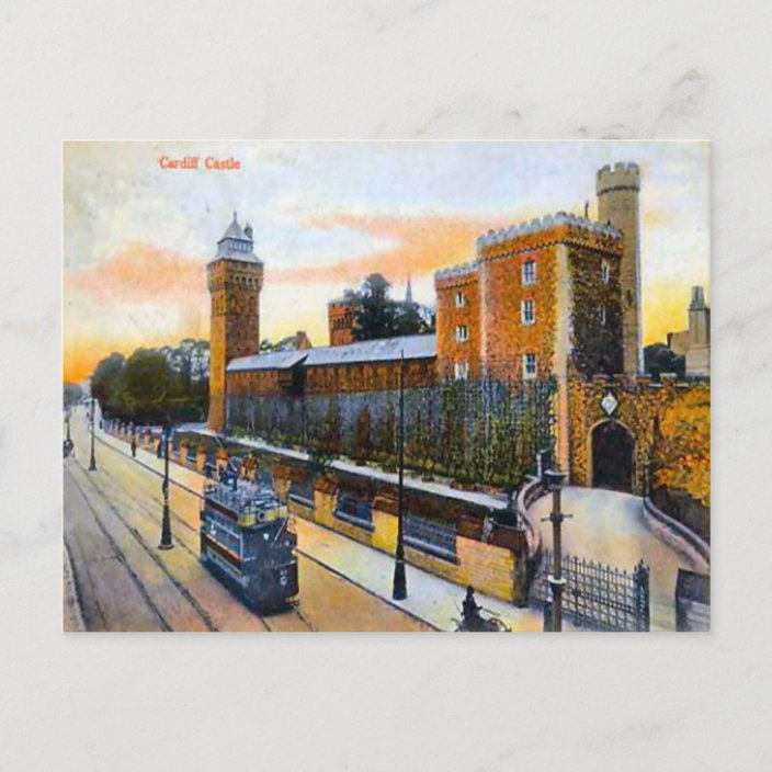 Replica Vintage Image, cardiff, castle, tram Postcard | Zazzle