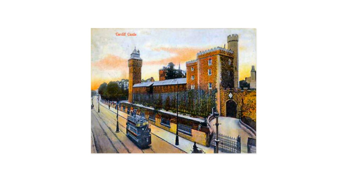 Replica Vintage Image, cardiff, castle, tram Postcard | Zazzle.co.uk
