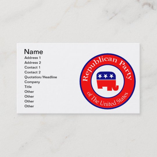 Republican Campaign Business Card | Zazzle.co.uk