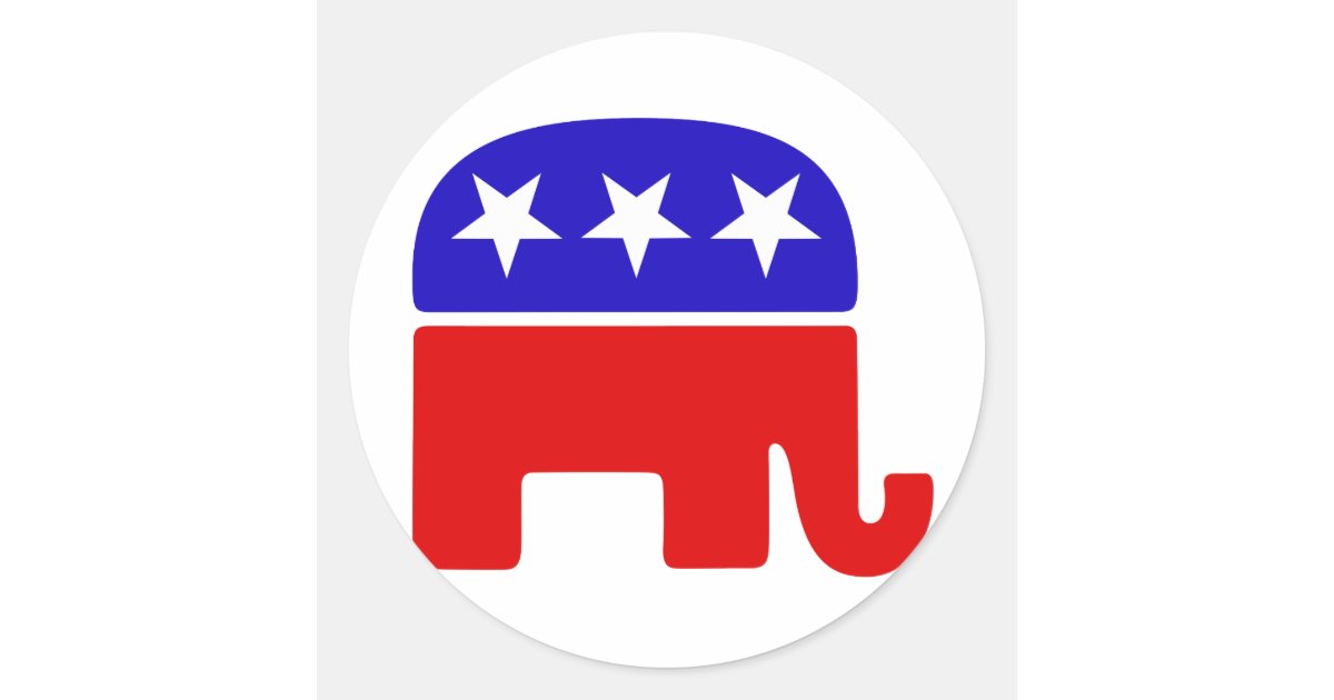 Republican Logo Classic Round Sticker | Zazzle