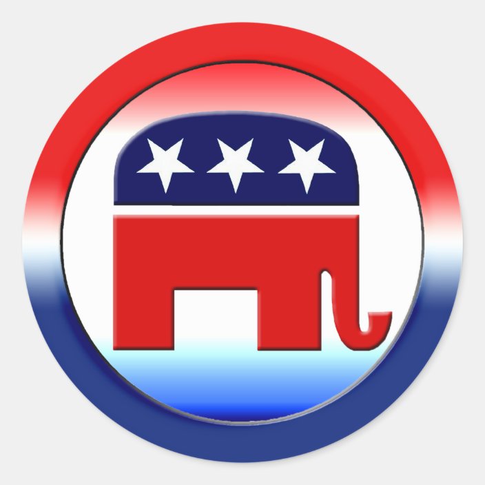 Republican Party Symbol Classic Round Sticker | Zazzle.co.uk