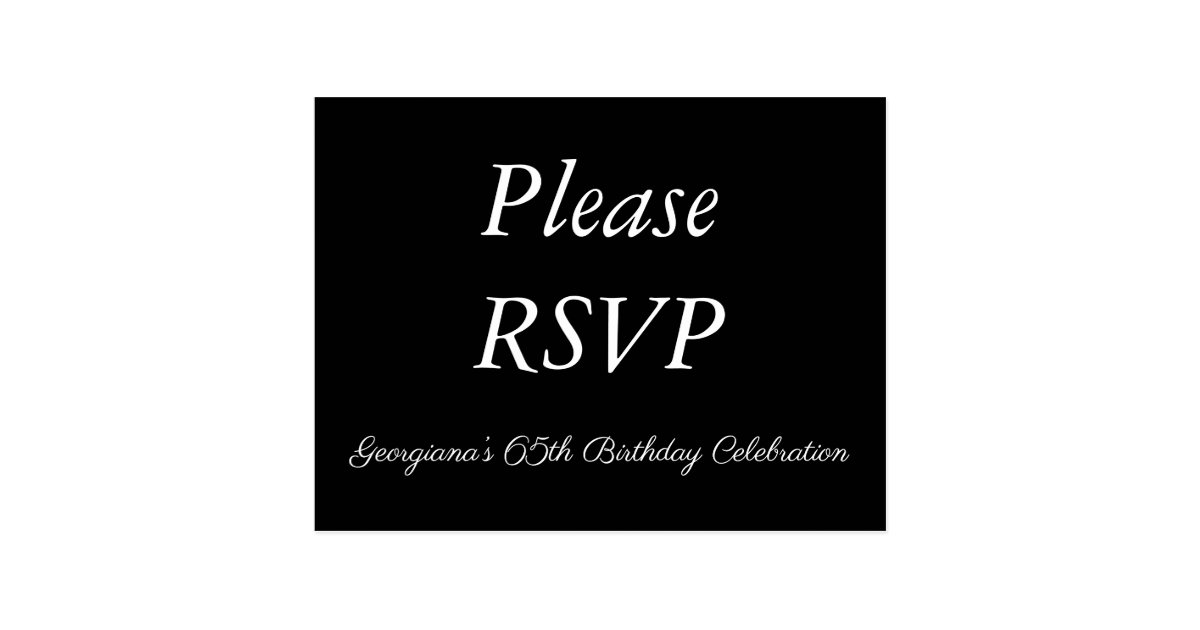 Respectable "Please RSVP" Postcard | Zazzle.co.uk