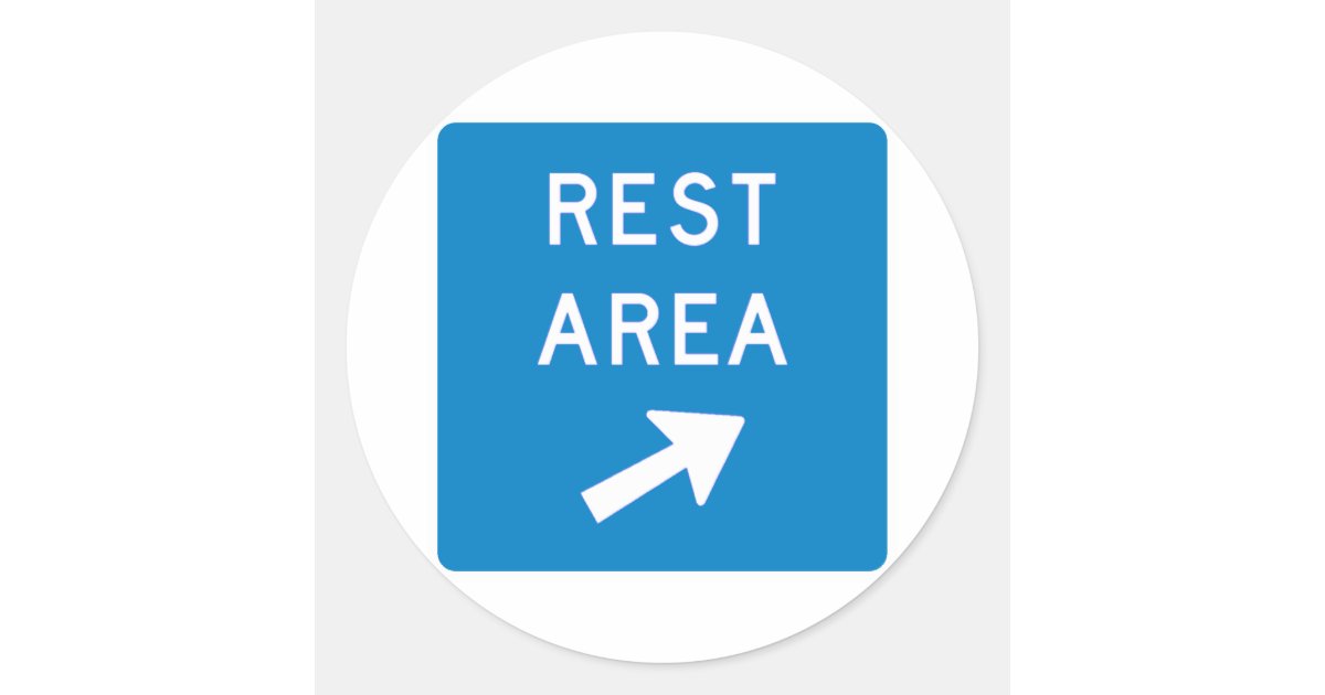 Rest Area Highway Sign Classic Round Sticker | Zazzle