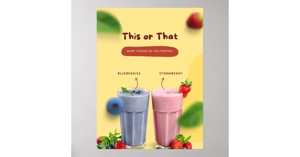Restaurant Milk Shake Promotional Front Advert Poster | Zazzle