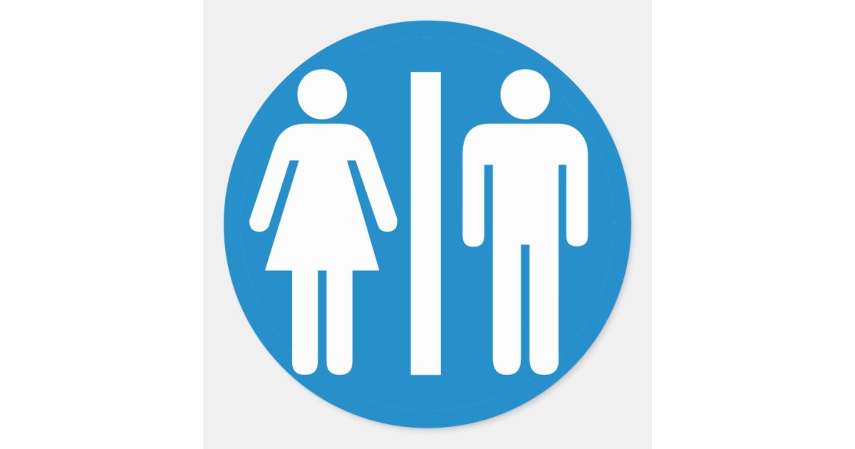 Restroom Facilities Highway Sign Classic Round Sticker | Zazzle