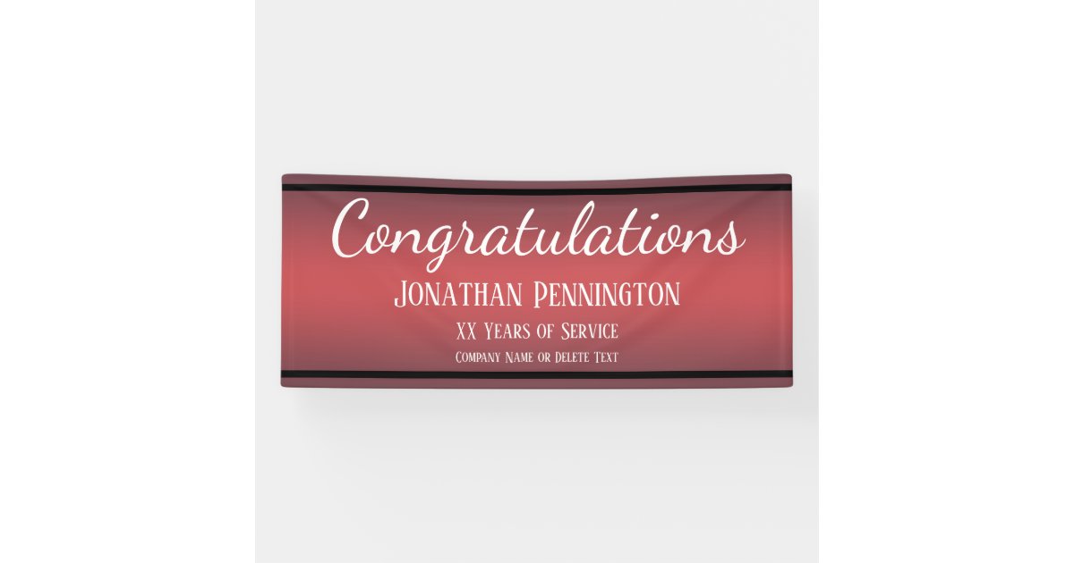 Retirement Congratulations Years of Service Banner | Zazzle
