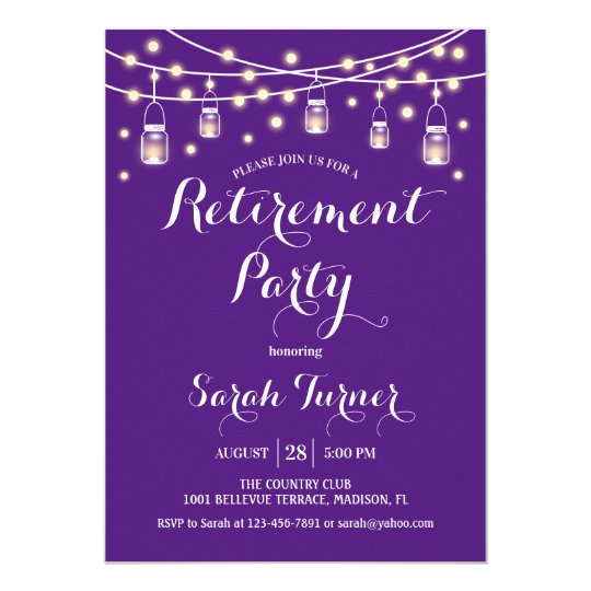 Retirement Party - Purple Invitation | Zazzle.co.uk