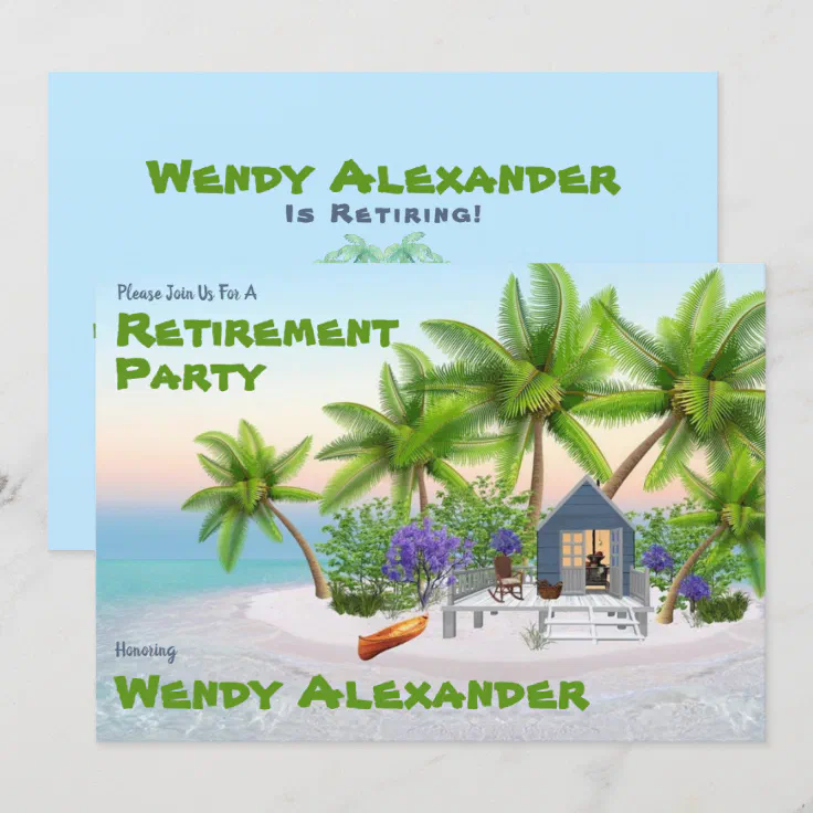 Retirement Party - Vacation Island Invitation | Zazzle