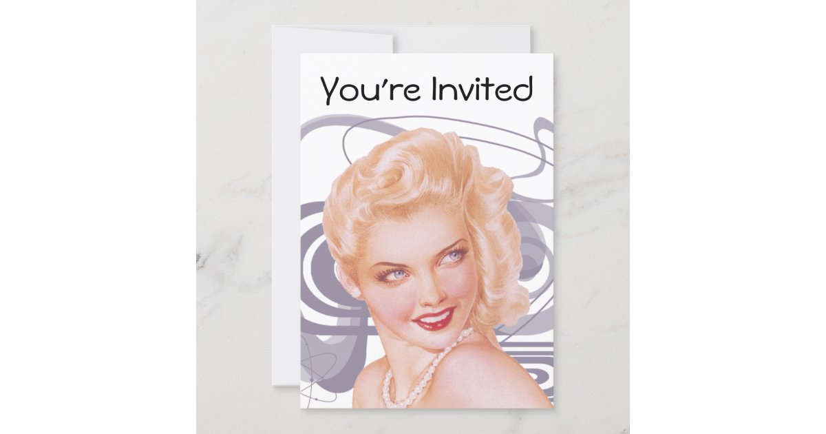 Retro 1940s Pinup Invitation | Zazzle