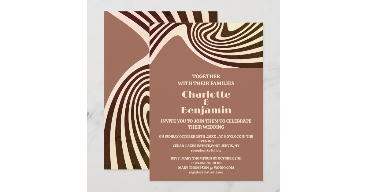Retro 70s Wedding Invitation | Zazzle