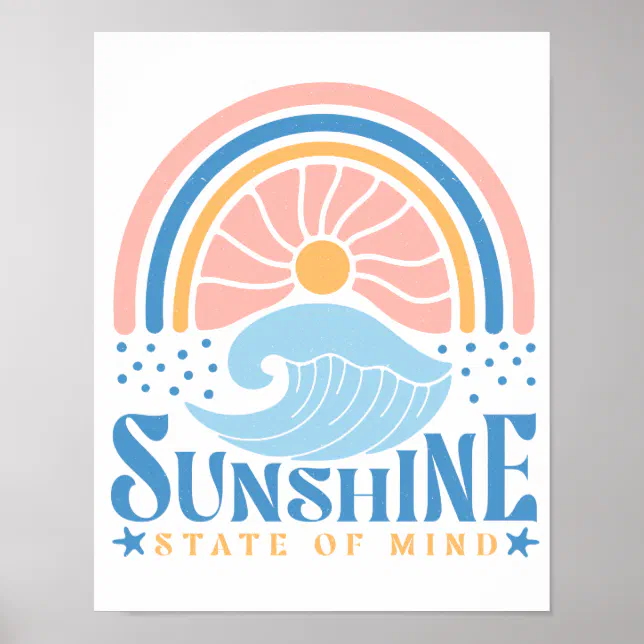 Retro Arch Sun Poster - "Sunshine State of Mind" | Zazzle