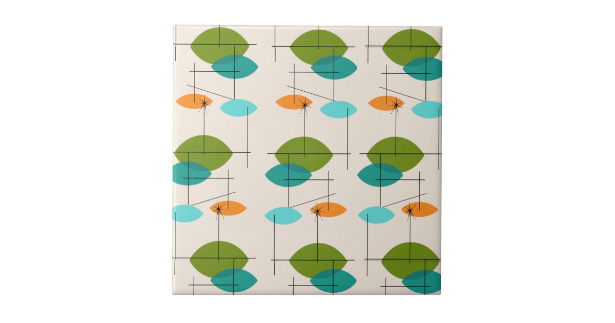 Retro Atomic Mobile Pattern Ceramic Tile | Zazzle