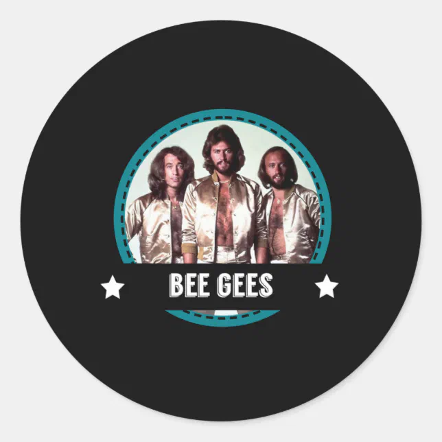 Retro Bee Gees Band 70s Tribute Icons Classic Round Sticker | Zazzle