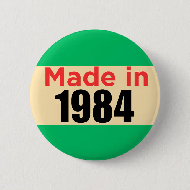 Retro birthday pin 40th forty years old 1984 | Zazzle