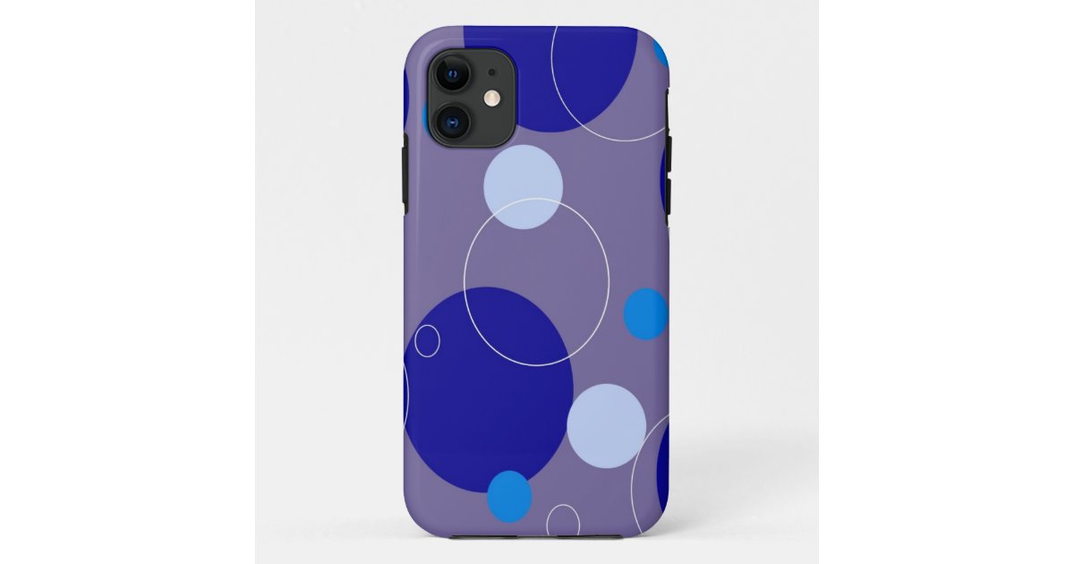 Retro Blue Circles & Ovals Royal Periwinkle Aqua Case-Mate iPhone Case ...