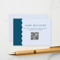 Retro Blue Wavy Baby Registry QR Code Enclosure Card | Zazzle