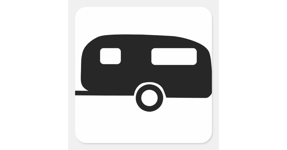 Retro Caravan Square Sticker | Zazzle