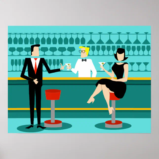 Retro Cocktail Lounge Poster | Zazzle