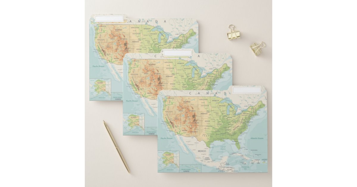 Retro Colour Map of the World File Folder | Zazzle
