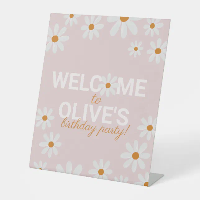 Retro Daisy Birthday Party Welcome Sign | Zazzle
