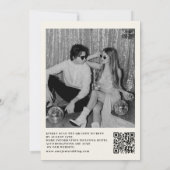 Retro Disco Ball Black White QR Code Wedding Invitation | Zazzle