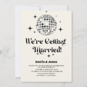 Retro Disco Ball Black White QR Code Wedding Invitation | Zazzle