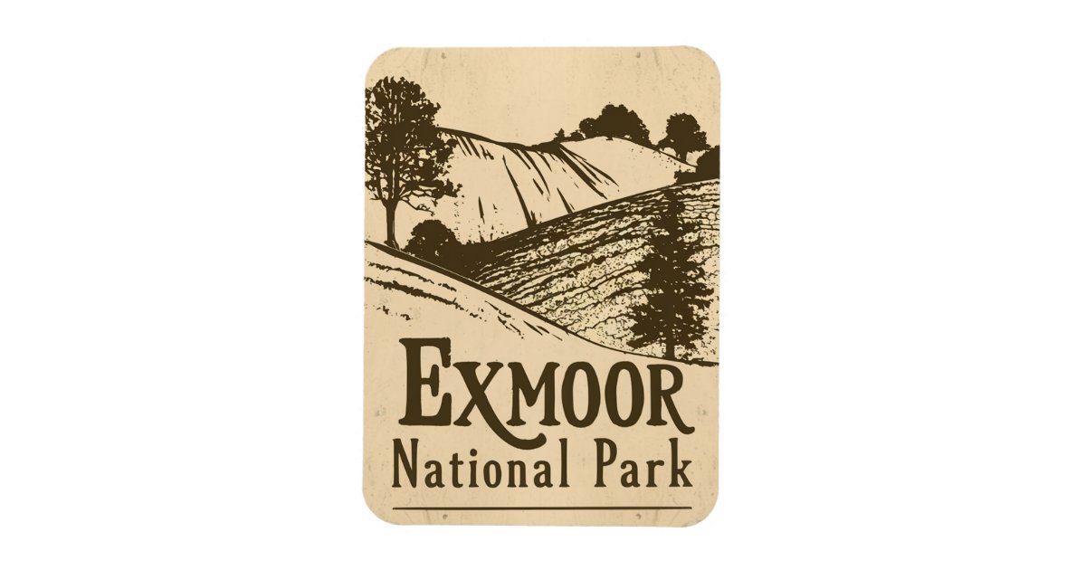 Retro Exmoor National Park Poster Magnet | Zazzle