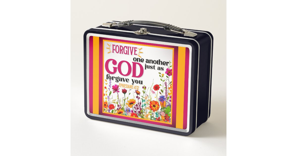 Retro Floral Inspirational Metal Lunch Box Zazzle