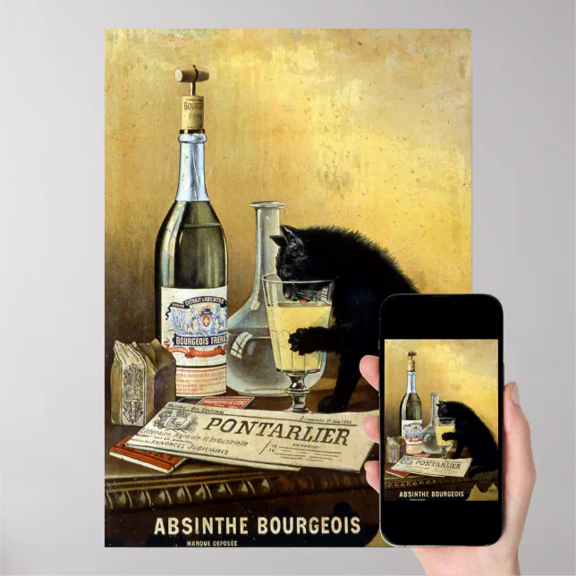 Retro french poster "absinthe bourgeois" | Zazzle