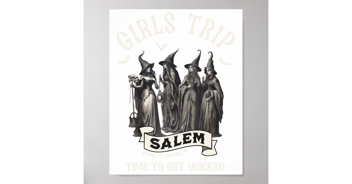 Retro Girls Trip Salem 1692 They Missed One Witch Poster | Zazzle