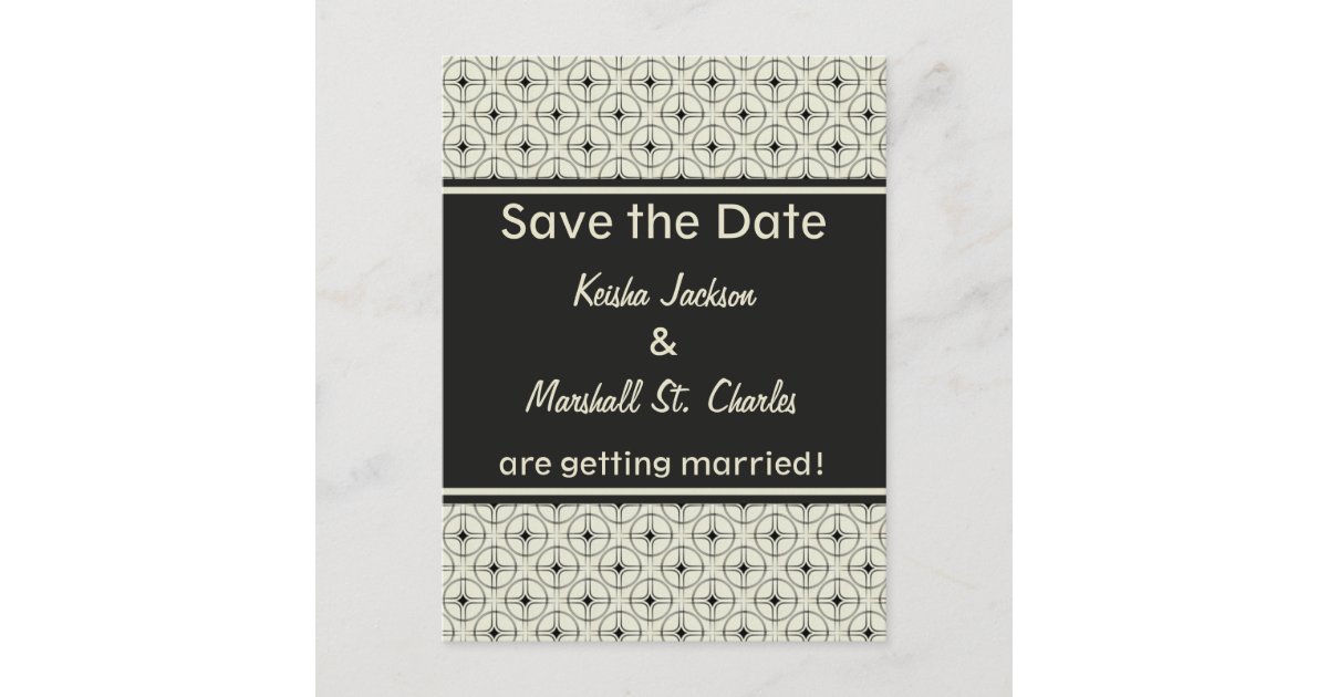 Retro Glam Save the Date Postcard | Zazzle