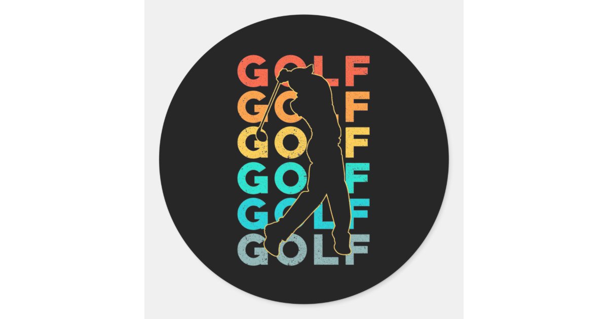 Retro Golfer Classic Round Sticker | Zazzle