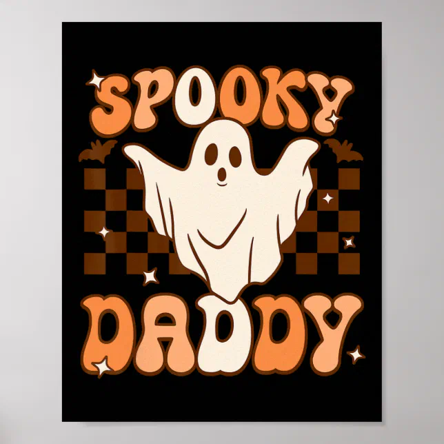 Retro Groovy Halloween Ghost Spooky Daddy Costume Poster | Zazzle