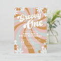 Retro Groovy One First Birthday Invitation | Zazzle
