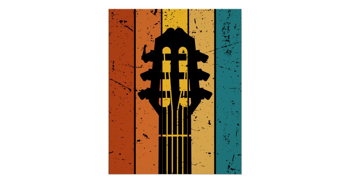 Retro guitar Vintage guitar Poster | Zazzle