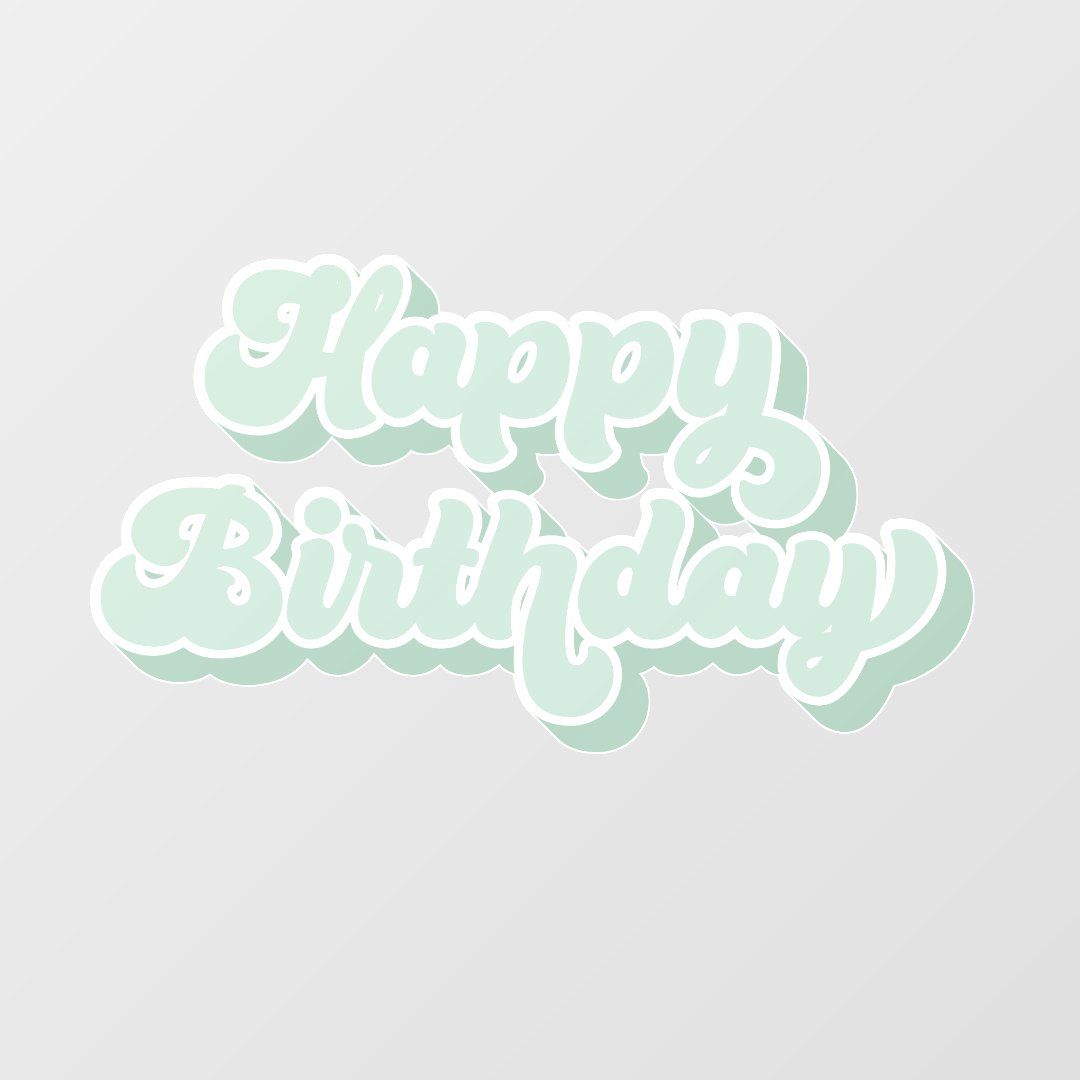 Retro Happy Birthday Groovy mint green Wall Decal | Zazzle