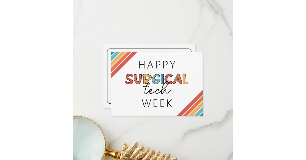 Retro Happy Surgical Tech Week Custom Thank You Card | Zazzle