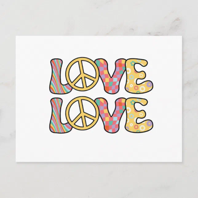 Retro Hippie love Postcard | Zazzle