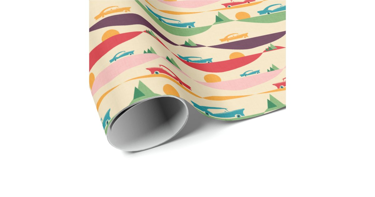 retro holiday beige wrapping paper | Zazzle