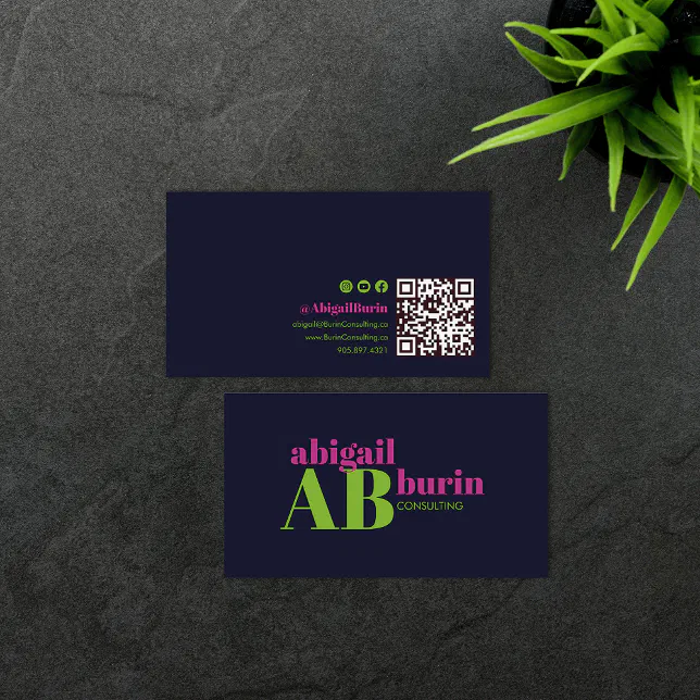 Retro IG Facebook Youtube | Social Media QR Code Business Card | Zazzle