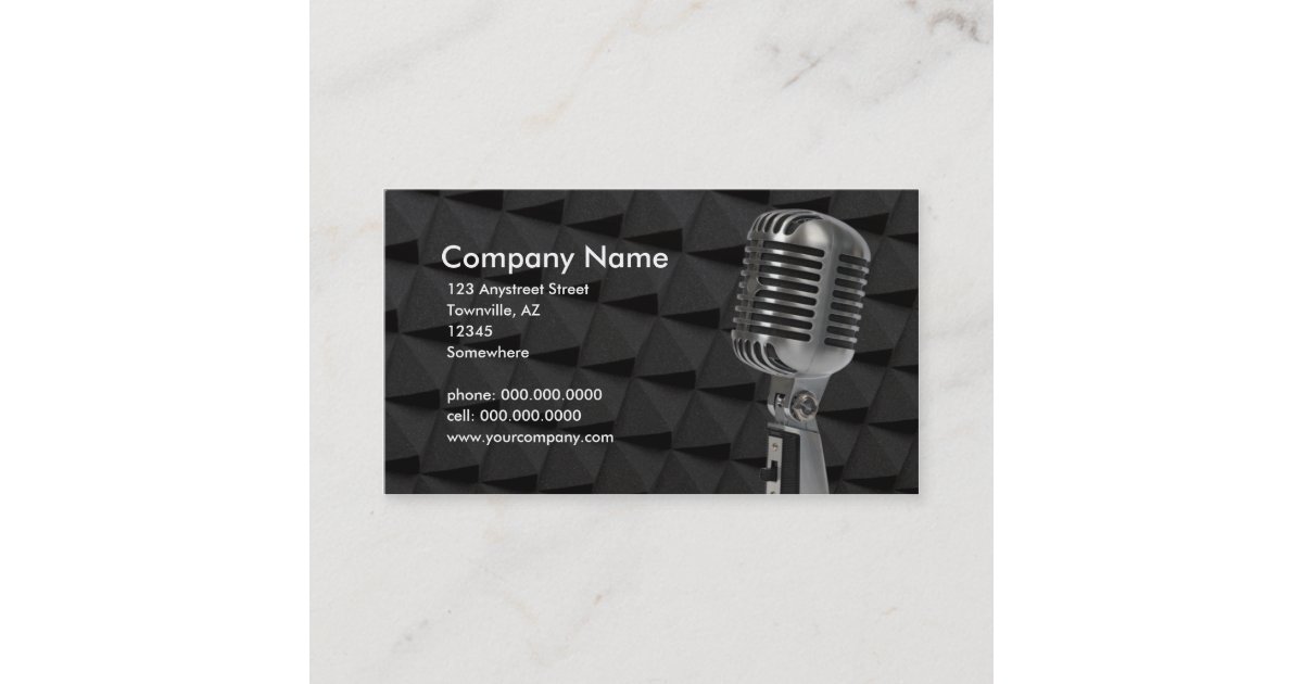 retro microphone business card | Zazzle