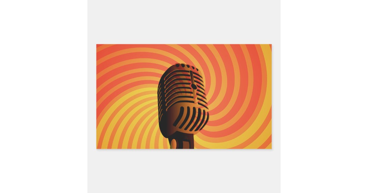 Retro Microphone custom stickers | Zazzle