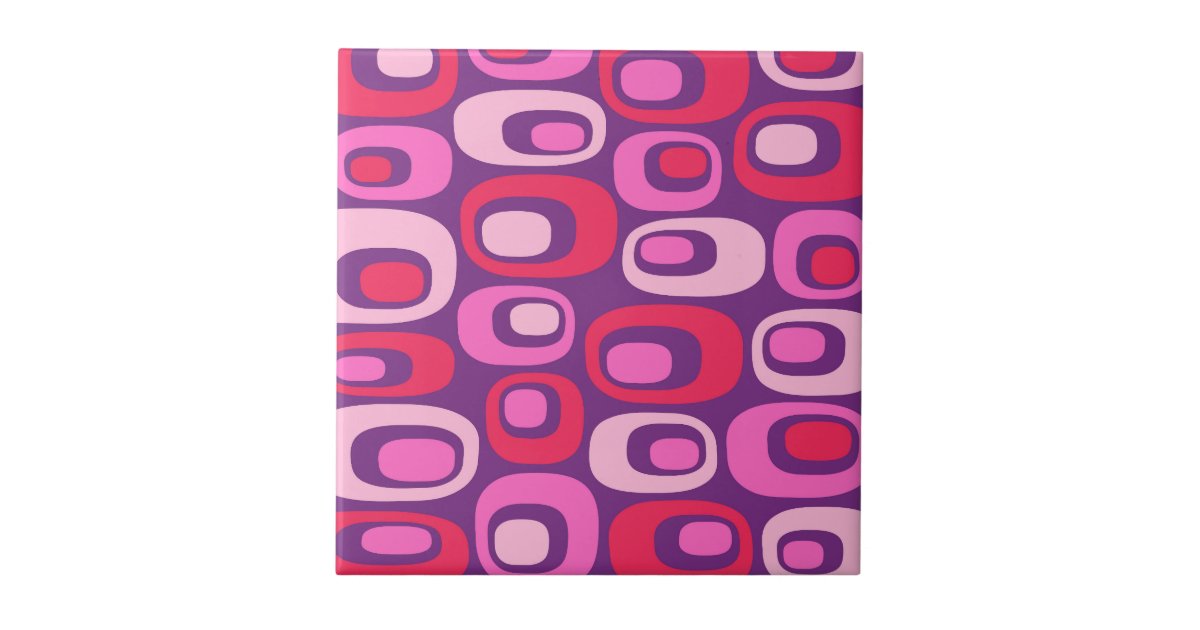 Retro Mid Century Modern Atomic Pattern Rug Tile | Zazzle