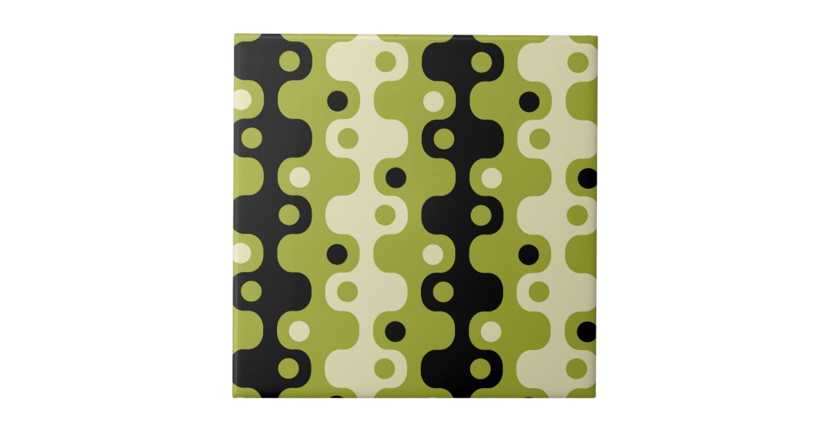 Retro Mid Century Modern Atomic Pattern Tile | Zazzle