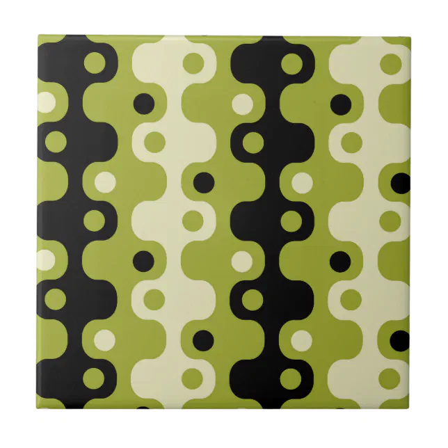 Retro Mid Century Modern Atomic Pattern Tile | Zazzle
