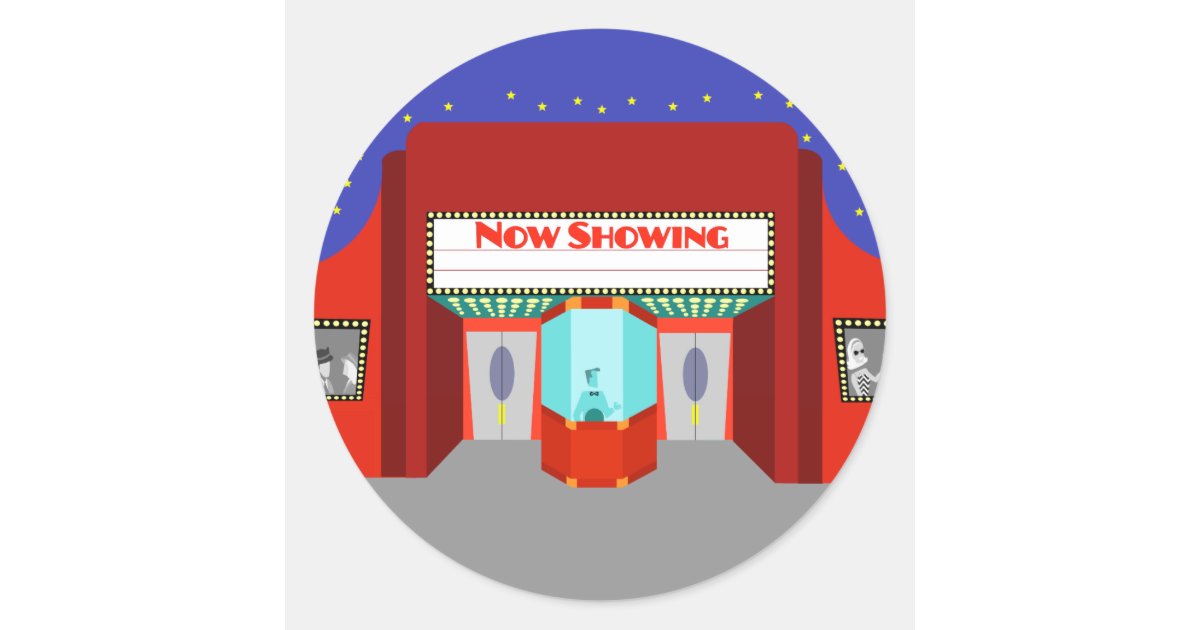 Retro Movie Theatre Stickers | Zazzle