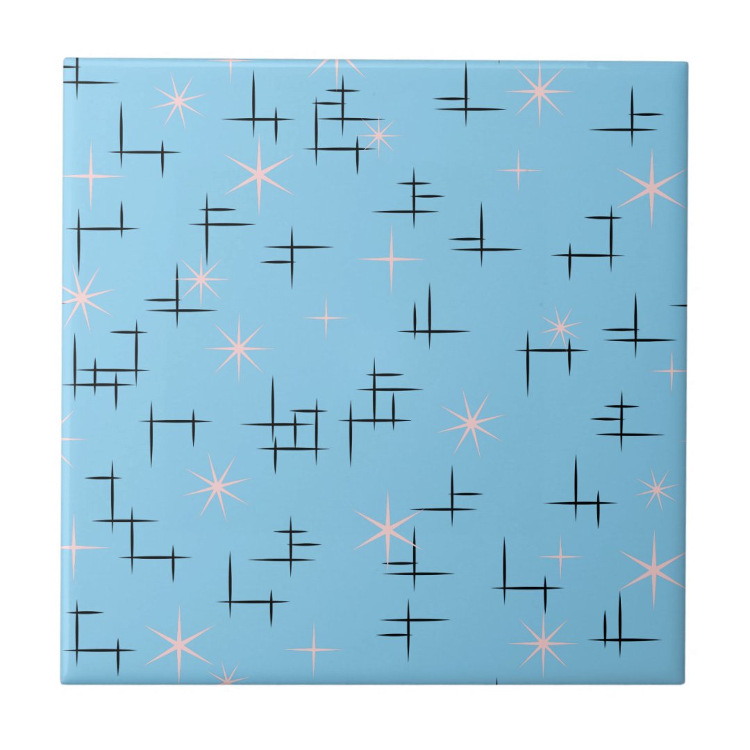 Retro Pattern Atomic Age Tile | Zazzle