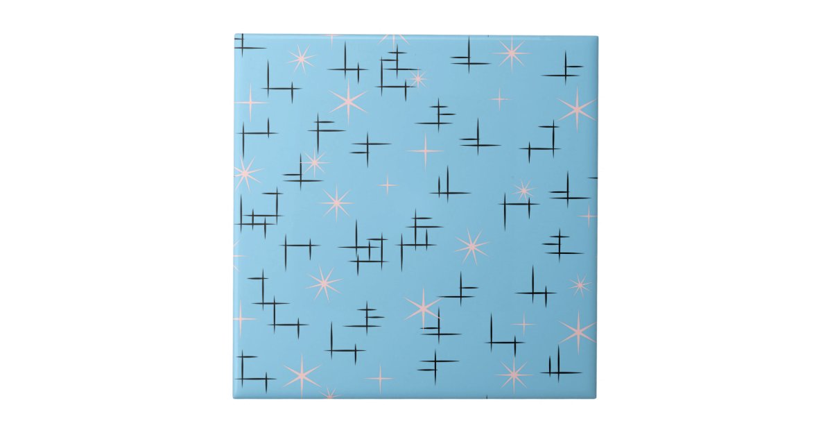 Retro Pattern Atomic Age Tile | Zazzle