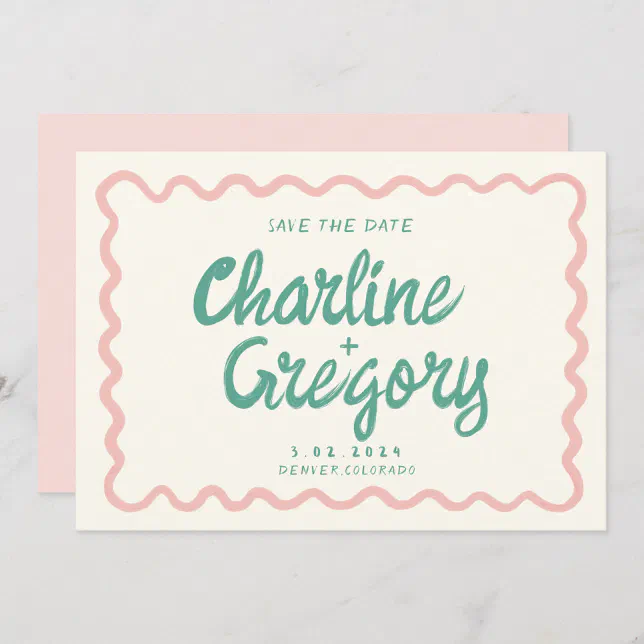 Retro Pink Handwriting Wedding Save the Date Invitation | Zazzle